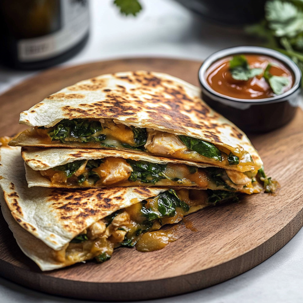 Delicious Chicken and Spinach Quesadillas Recipe