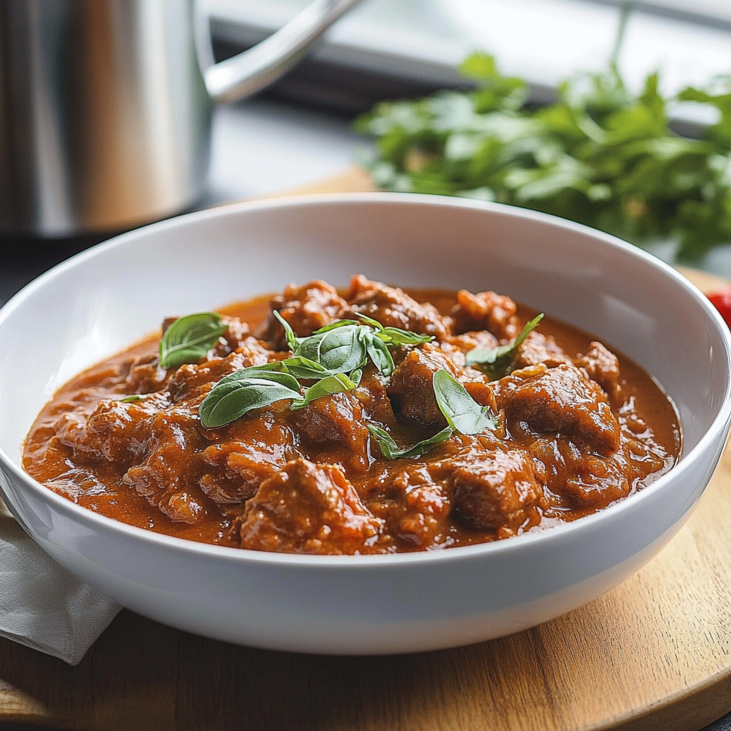 Delicious Beef with Creamy Tomato Sauce Recipe