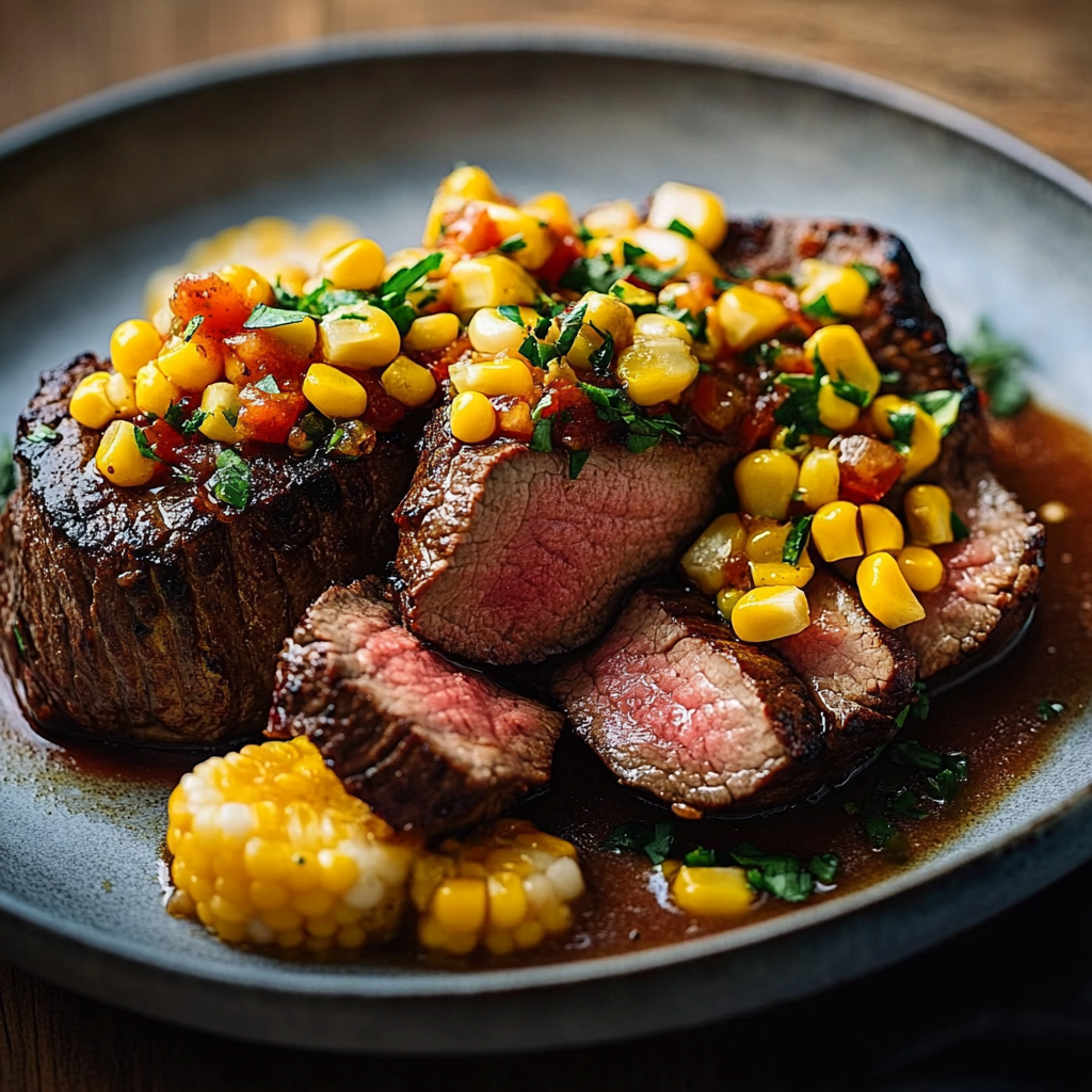 Delicious Beef with Sweet Corn Relish Recipe