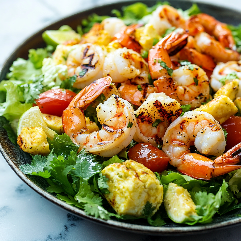 Grilled Shrimp Salad with Cilantro-Lime Dressing