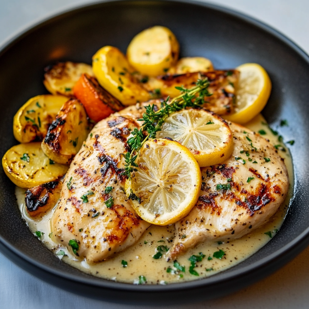 Lemon Garlic Grilled Chicken with Vegetables