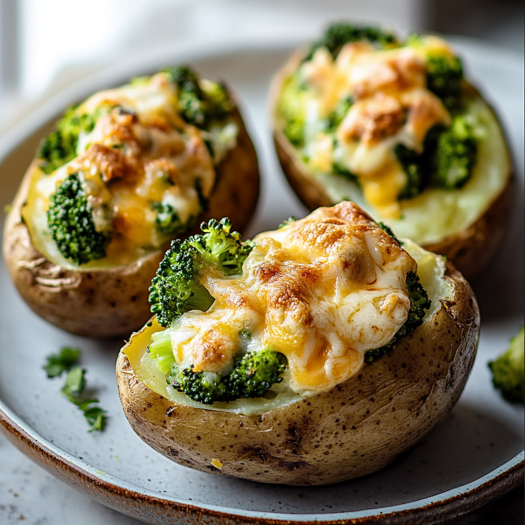 Broccoli and Cheese Stuffed Potatoes