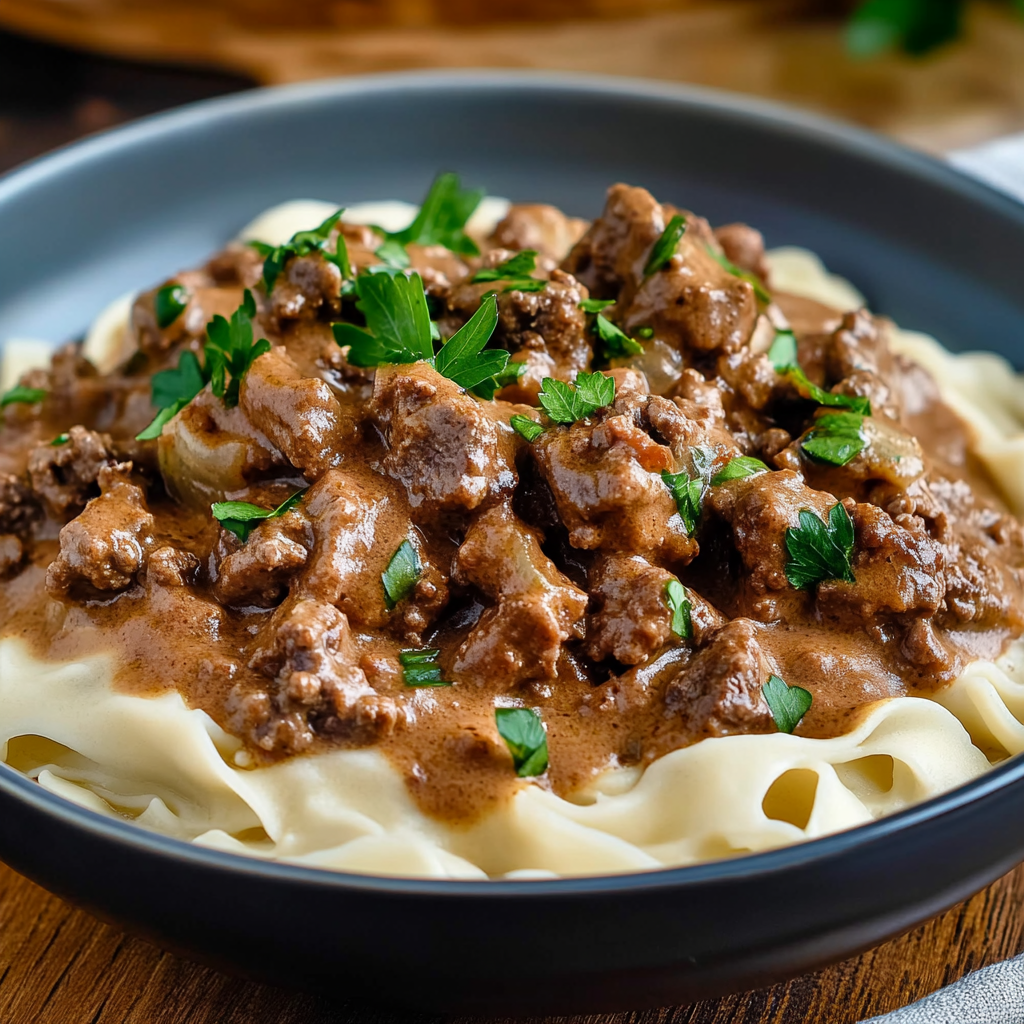 Beef Stroganoff with Ground Beef