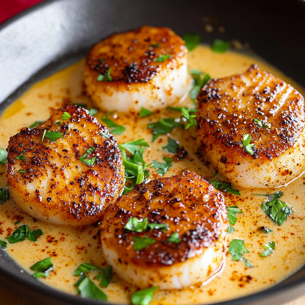 Seared Scallops with Spicy Cajun Seasoning