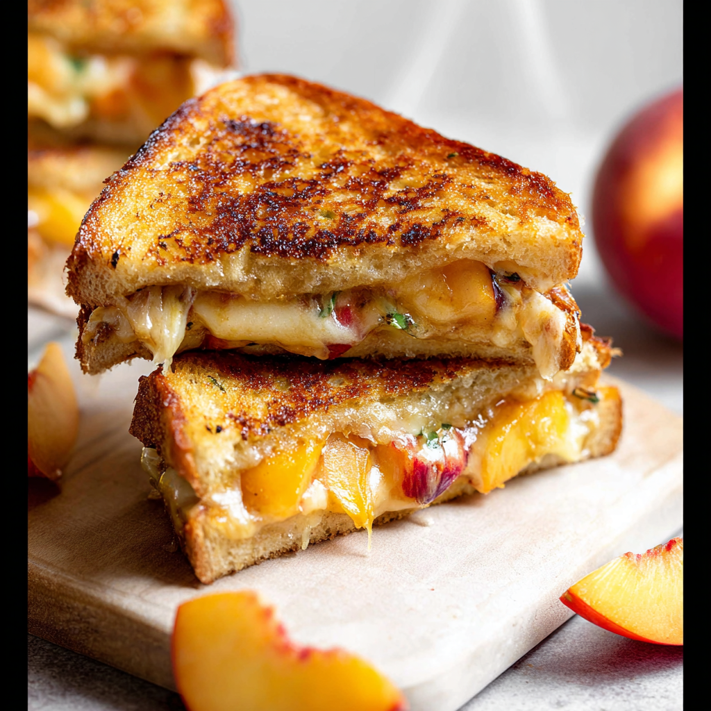 Honey Peach White Cheddar Grilled Cheese