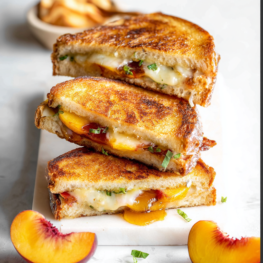 Honey Peach White Cheddar Grilled Cheese