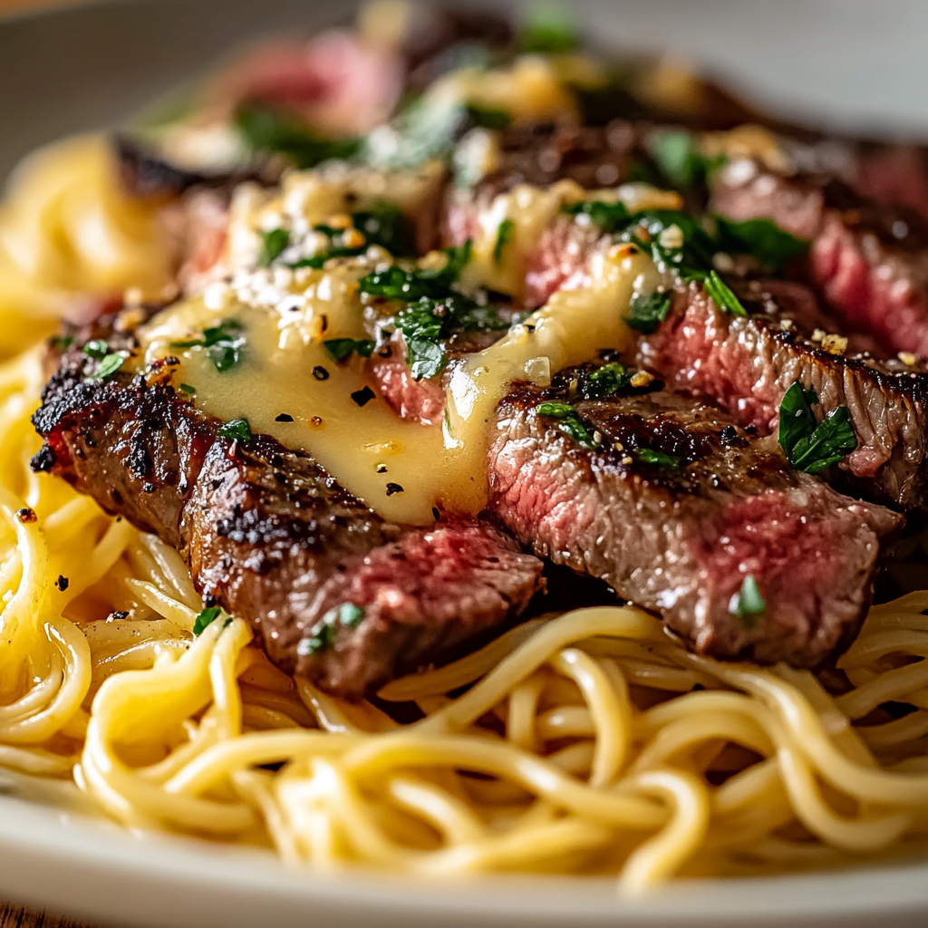 Garlic Butter Steak Lightning Noodles